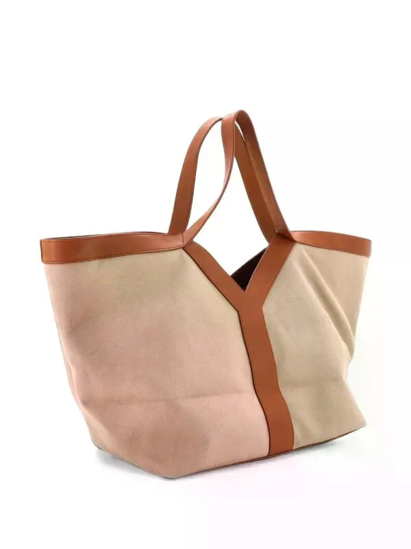 Saint Laurent Y Canvas With Leather Medium Tote Bag