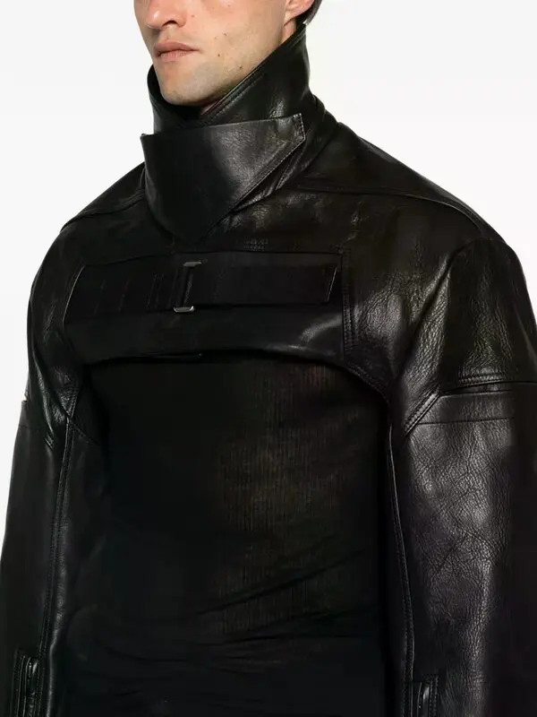 Rick Owens Multi-panelled Layered Leather Jacket