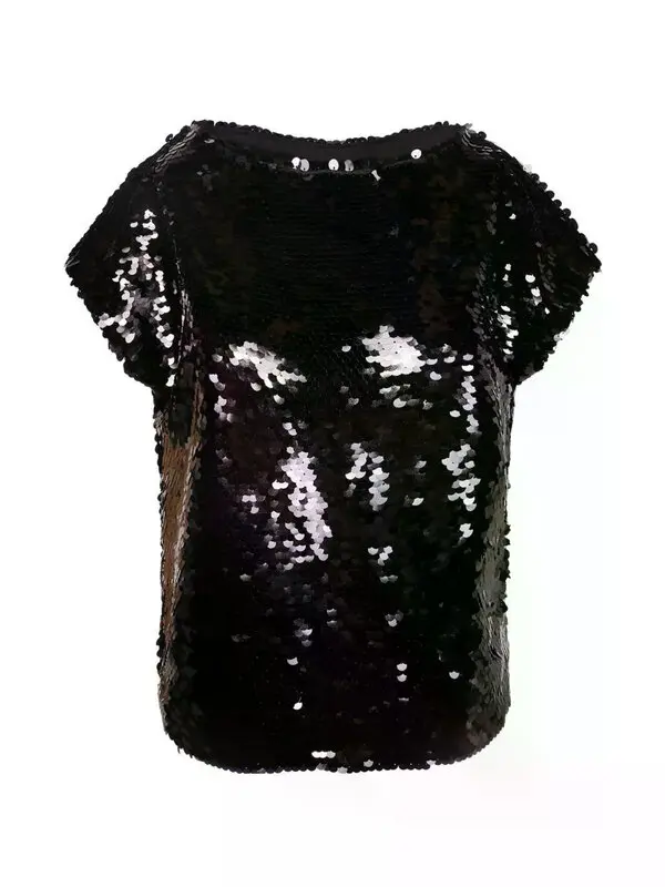 Alberta Ferretti Sequin-embellished Short-sleeve Blouse