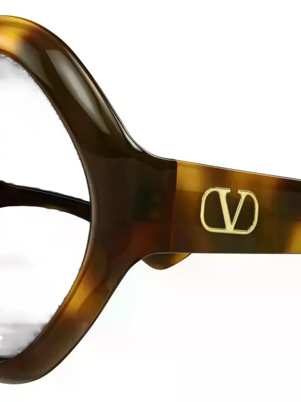 Valentino Garavani Vlogo Tortoise-shell Geometric-frame Sunglasses