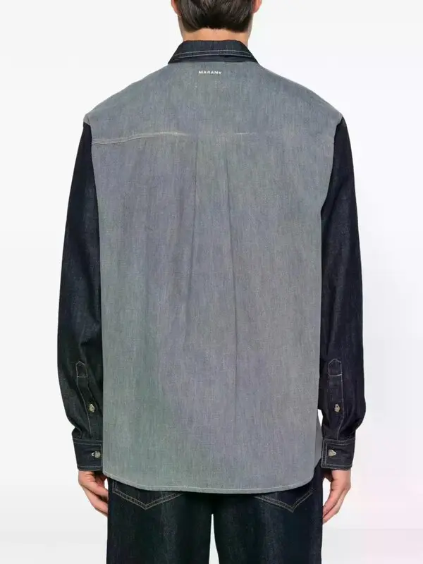 MARANT Check-panelled Denim Shirt
