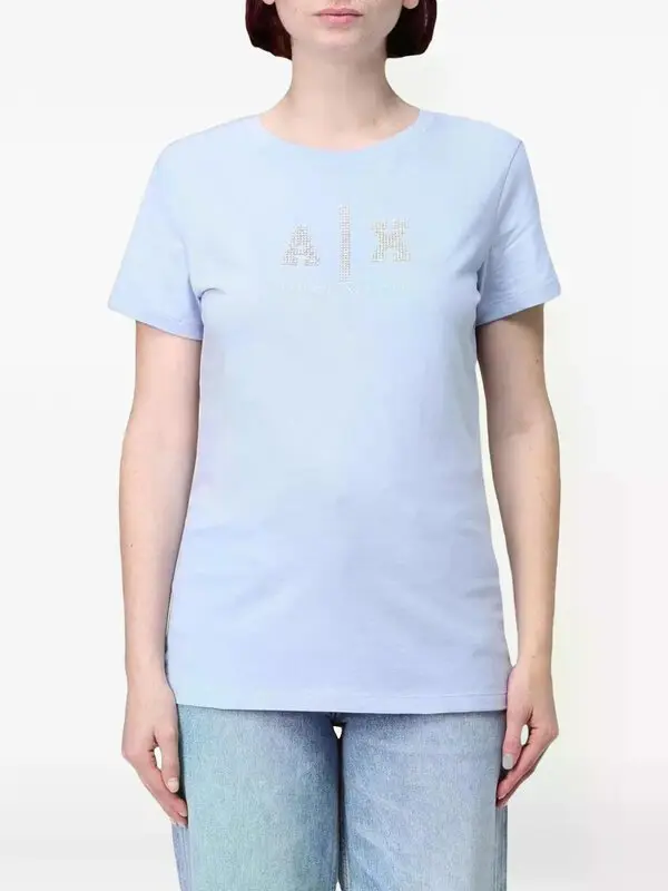 Armani Exchange Rhinestone-embellished T-shirt - Blue