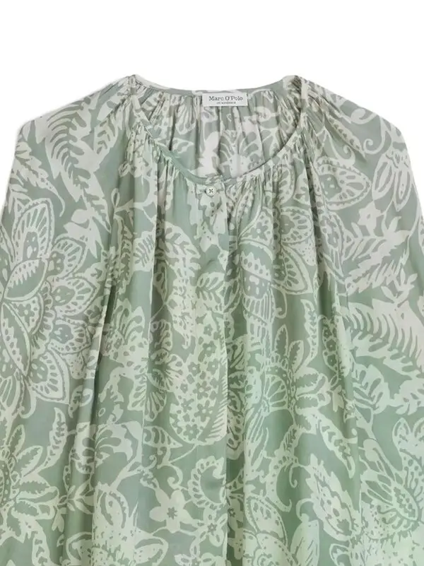 Marc O'polo Floral-print Long-sleeve Blouse - Green
