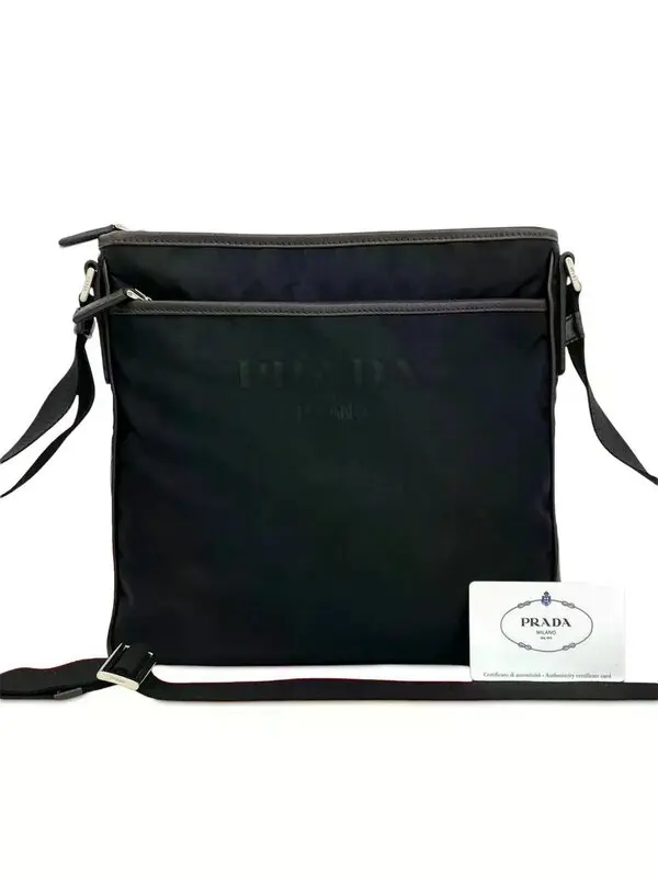 Prada 2013-2026 Tessuto Zip Top Logo Crossbody Bag