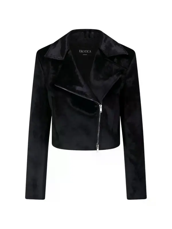 DONDUP Velvet-effect Biker Jacket