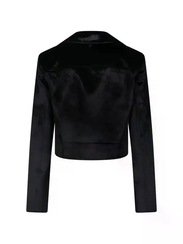 DONDUP Velvet-effect Biker Jacket