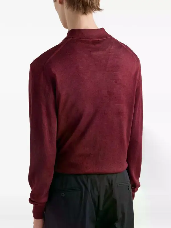 Prada Wool And Silk Polo Sweater