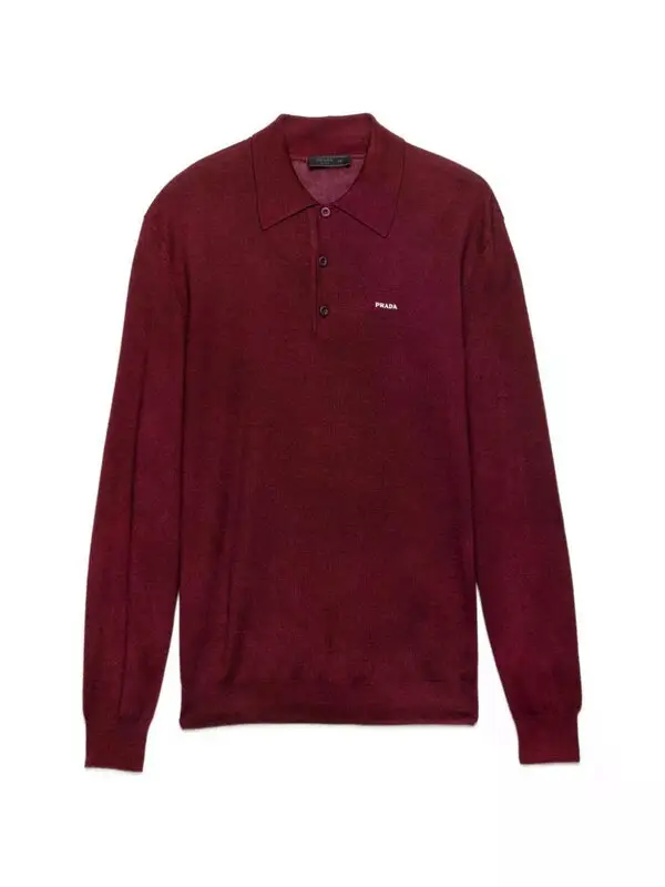 Prada Wool And Silk Polo Sweater
