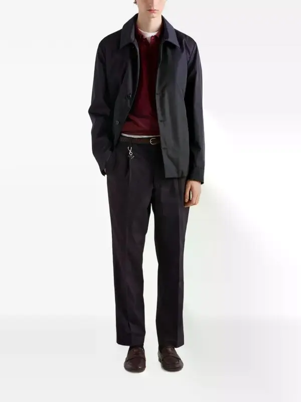 Prada Wool And Silk Polo Sweater