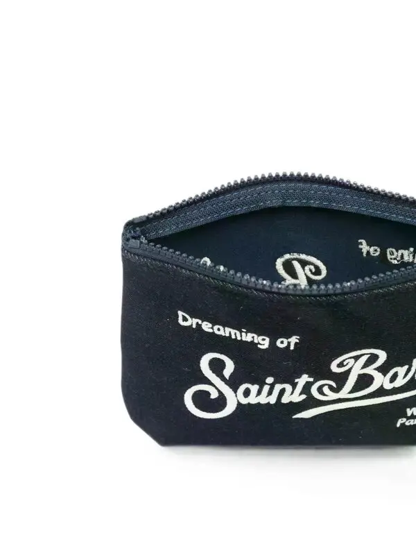 MC2 SAINT BARTH Aline Logo-embroidered Denim Clutch Bag