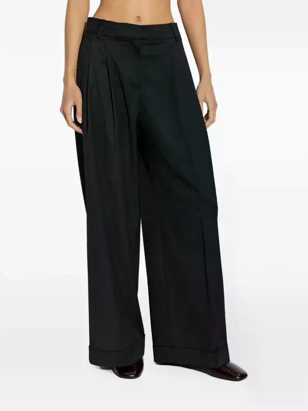 GANNI Pleated Wide-leg Trousers