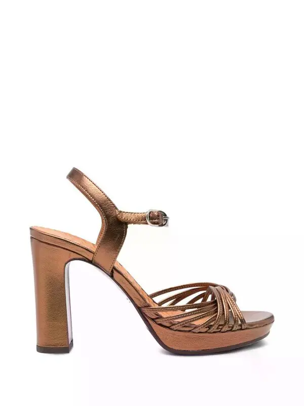 Chie Mihara Strappy Metallic-leather Sandals - Brown