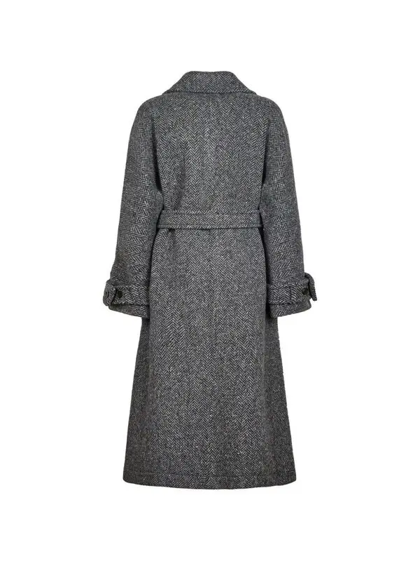 Max Mara Chevron-pattern Belted Coat