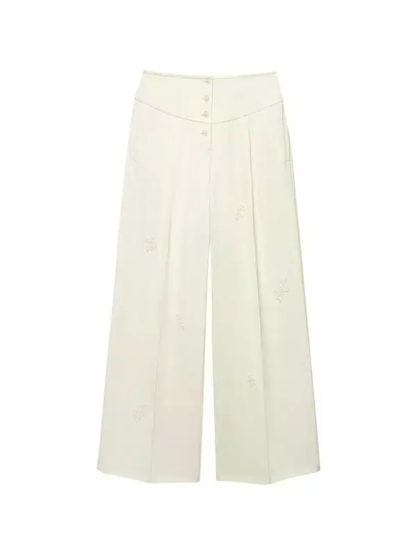 Shanghai Tang Button-fastening Palazzo Pants