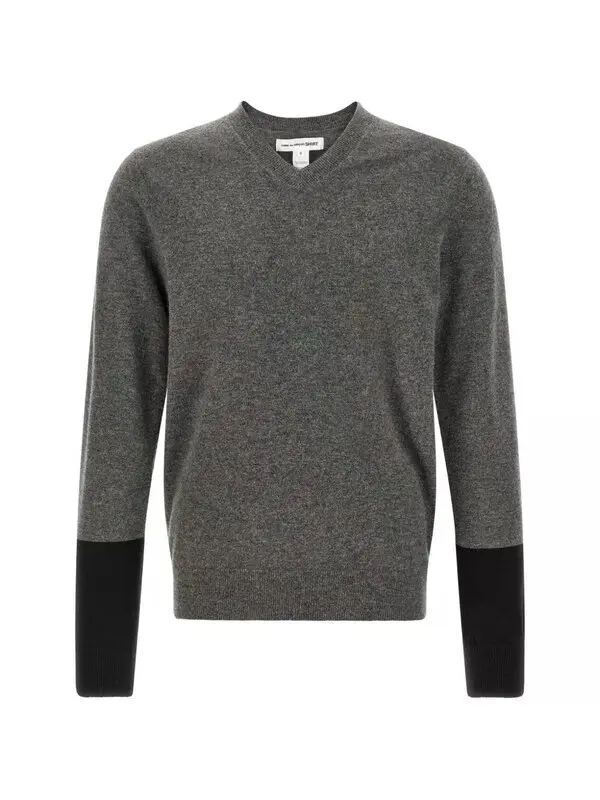Comme Des Garçons Color-block V-neck Sweater