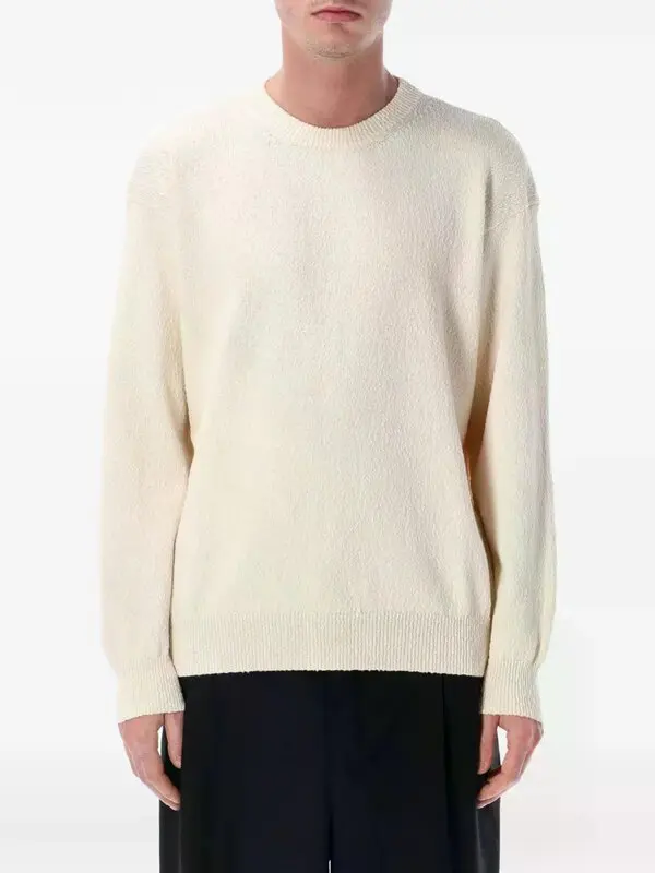 ROBERTO COLLINA Irregular-texture Crew-neck Sweater