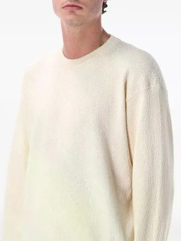 ROBERTO COLLINA Irregular-texture Crew-neck Sweater