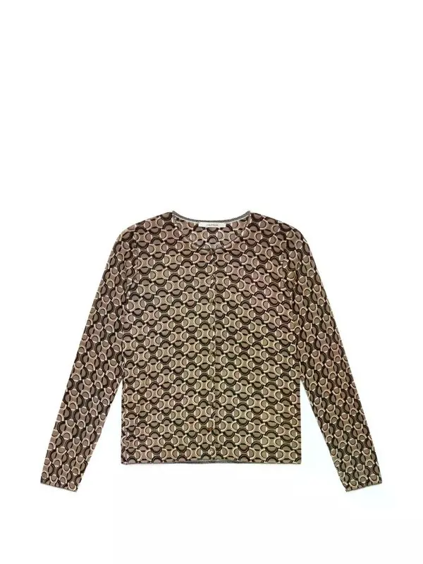 Malìparmi Geometric-print Wool Cardigan - Brown