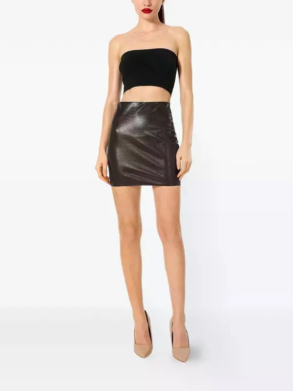 Wolford Embossed Alligator-effect Fitted Mini Skirt
