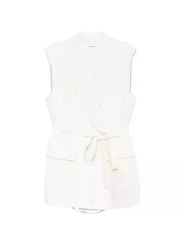 P.a.r.o.s.h Belted Sleeveless Gilet - Neutrals