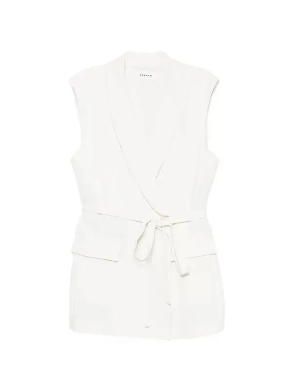 P.a.r.o.s.h Belted Sleeveless Gilet - Neutrals
