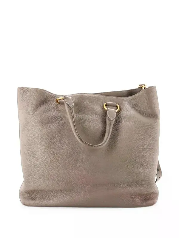 Prada Convertible Shopper Vitello Daino Large Tote Bag