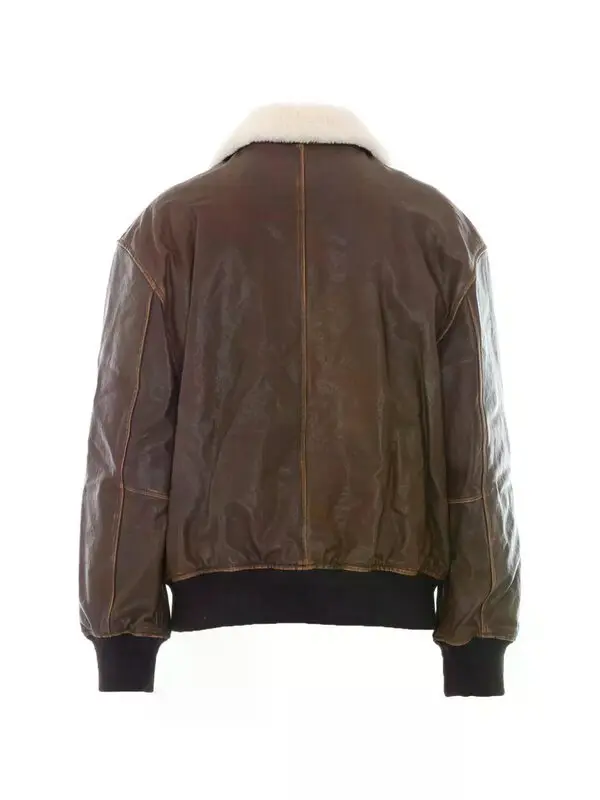 DUNST Shearling-collar Leather Jacket