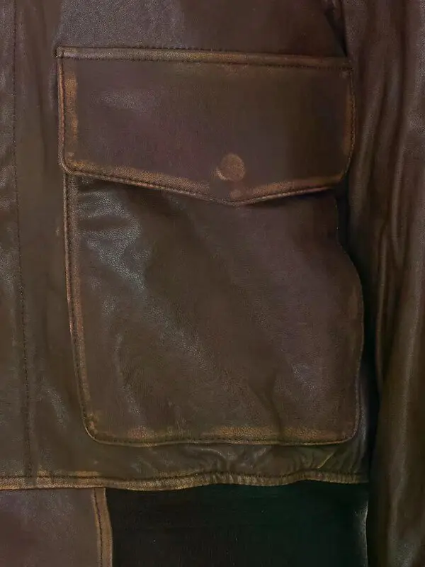 DUNST Shearling-collar Leather Jacket