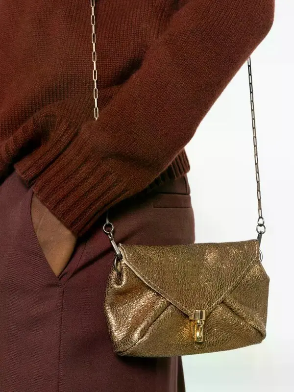 UN TE' DA MATTI Ghiro Crackle-effect Clutch Bag