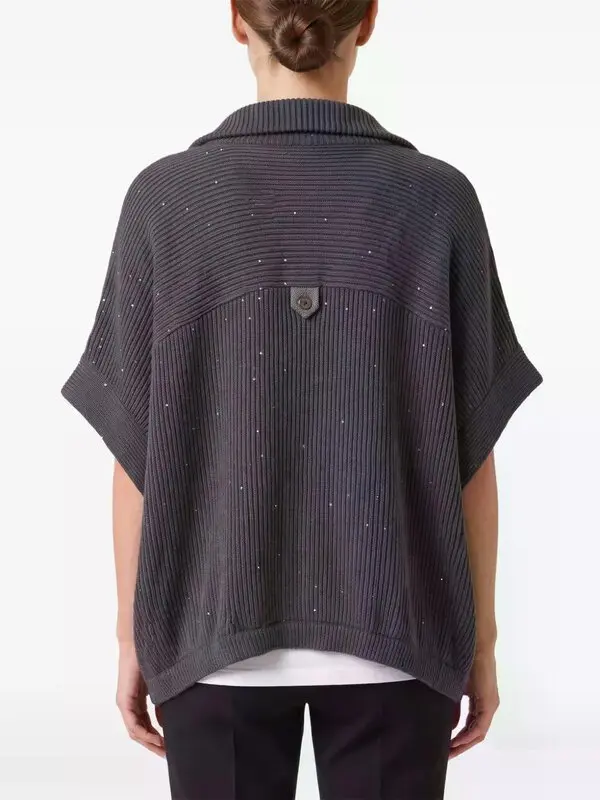 Brunello Cucinelli Sequin-embellished Ribbed-knit Jacket