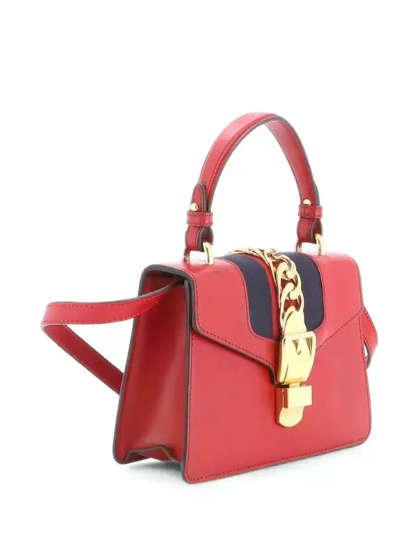 Gucci Sylvie Top Handle Bag Leather Mini Satchel