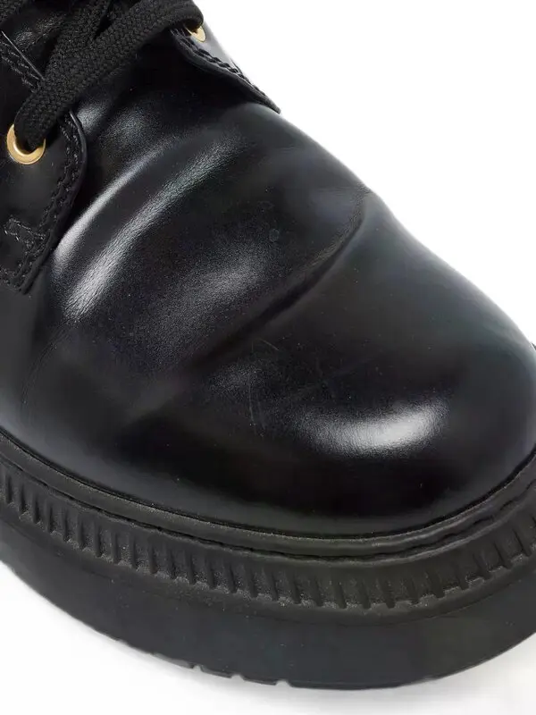 Fendi Logo-lettering Leather Combat Boots