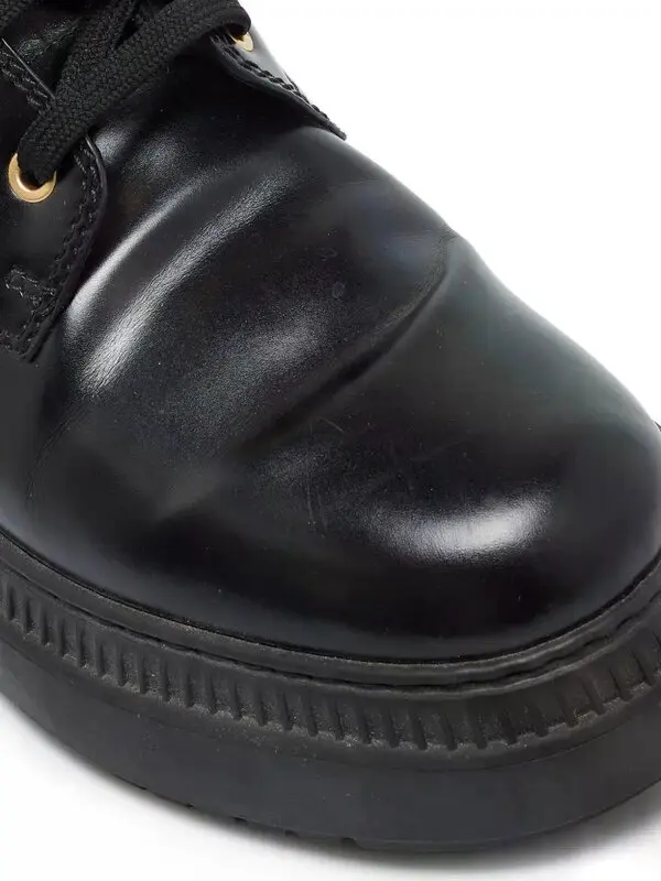 Fendi Logo-lettering Leather Combat Boots