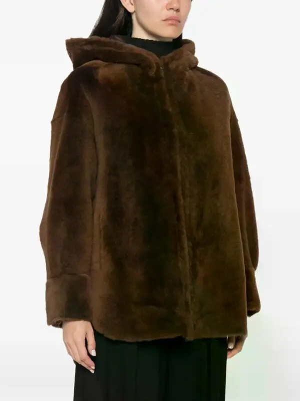 SALVATORE SANTORO Reversible Hooded Shearling Jacket