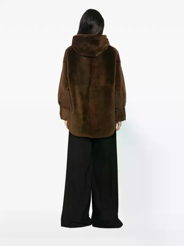 SALVATORE SANTORO Reversible Hooded Shearling Jacket