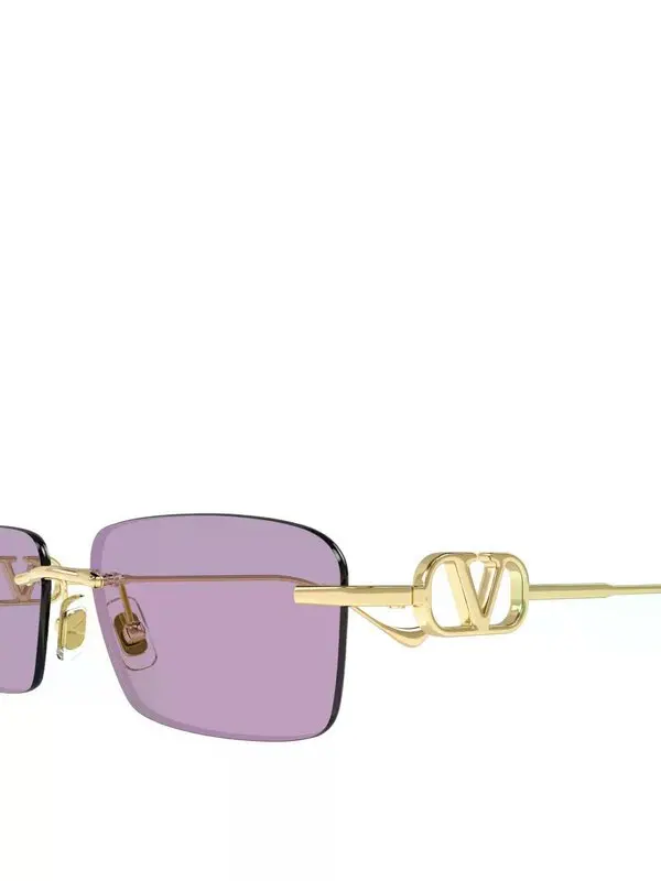 Valentino Garavani Vlogo Rectangle-frame Sunglasses - Gold