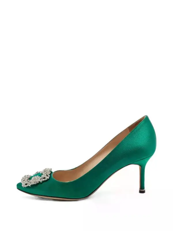Manolo Blahnik Hangisi Crystal Buckle Pumps