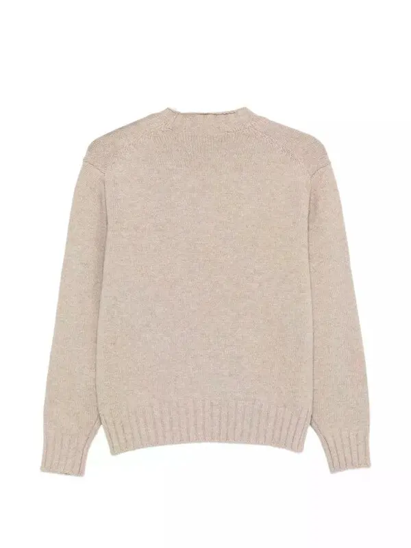DUNST Ribbed-trim Long-sleeve Sweater - Neutrals