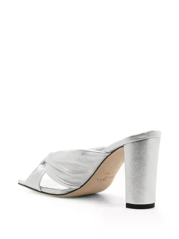 JIMMY CHOO 85mm Avenue Metallic Leather Sandals