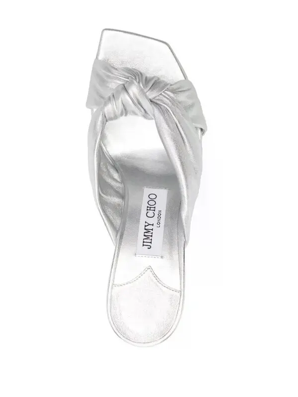 JIMMY CHOO 85mm Avenue Metallic Leather Sandals