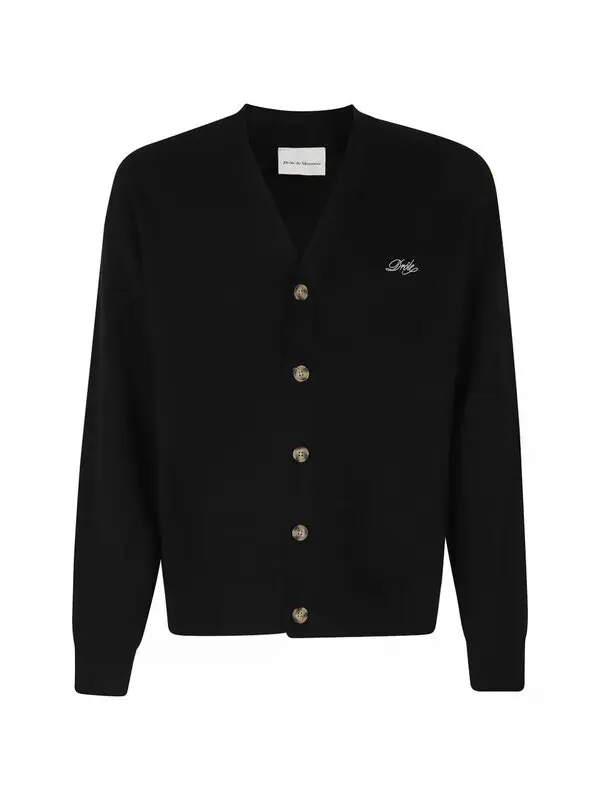Drole De Monsieur Logo-embroidered Cardigan - Black