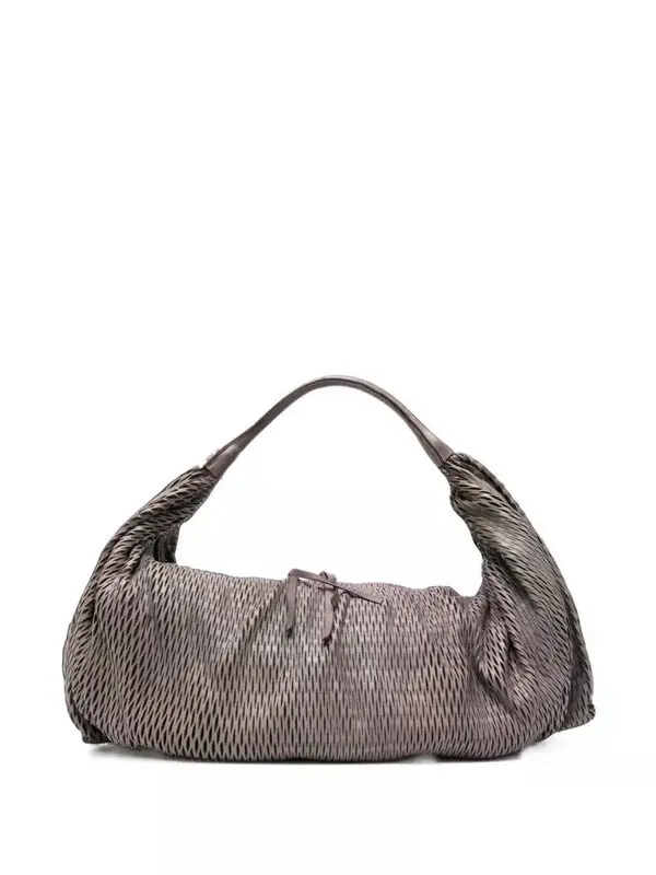 SOMMET Aura Rete L Perforated Leather Shoulder Bag - Grey