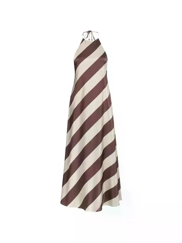 SEROYA Marci Striped Halterneck Dress