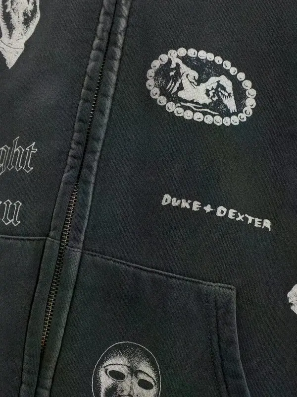 DUKE + DEXTER Graphic-print Zip-up Hoodie