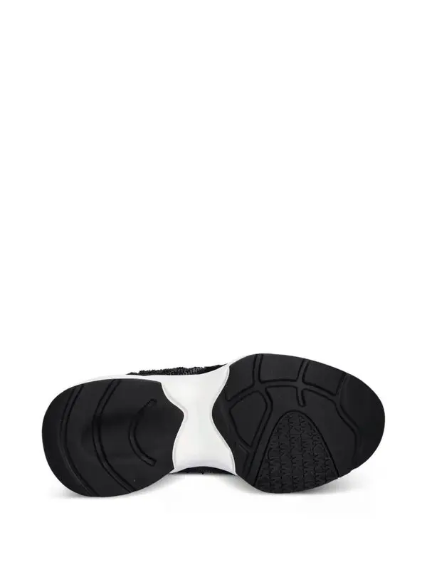 Michael Kors Zuma Embellished Frayed Mixed-media Trainer