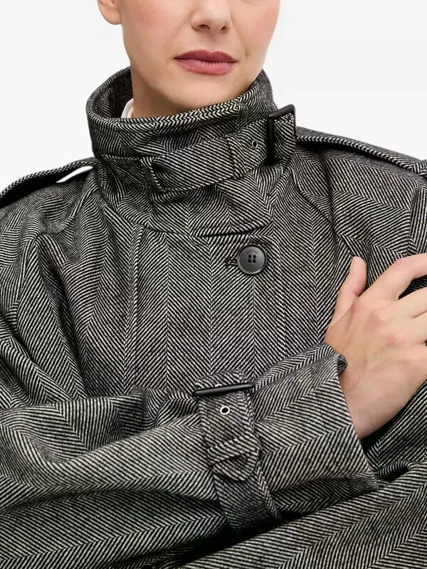 GESTUZ Herringbone-pattern Double-breasted Coat