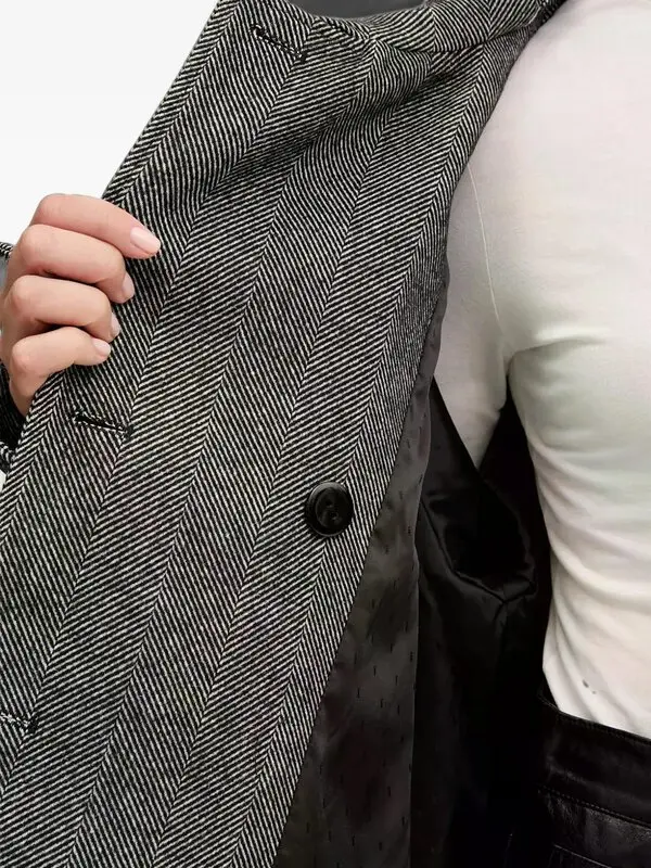 GESTUZ Herringbone-pattern Double-breasted Coat