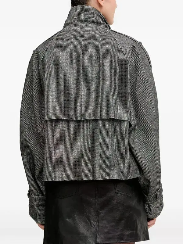 GESTUZ Herringbone-pattern Double-breasted Coat