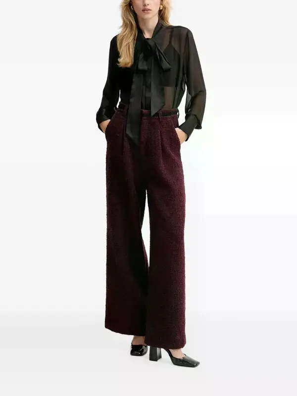 GESTUZ Bouclé-knit Wide-leg Trousers
