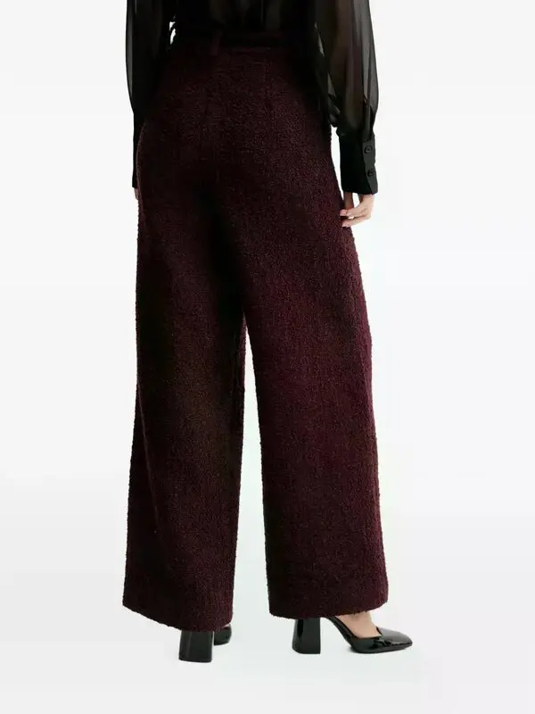 GESTUZ Bouclé-knit Wide-leg Trousers